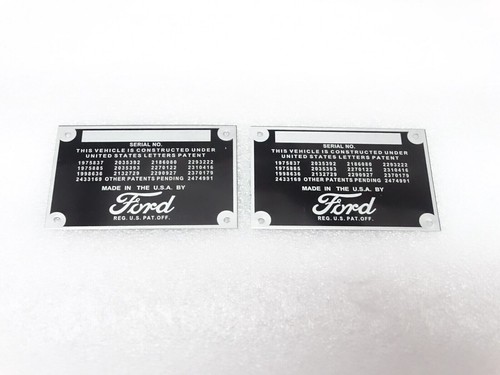 PAIR OF DATA PLATES FOR VINTAGE FORD CAR / PICKUP TRUCK 1932-1936 #V195 ...