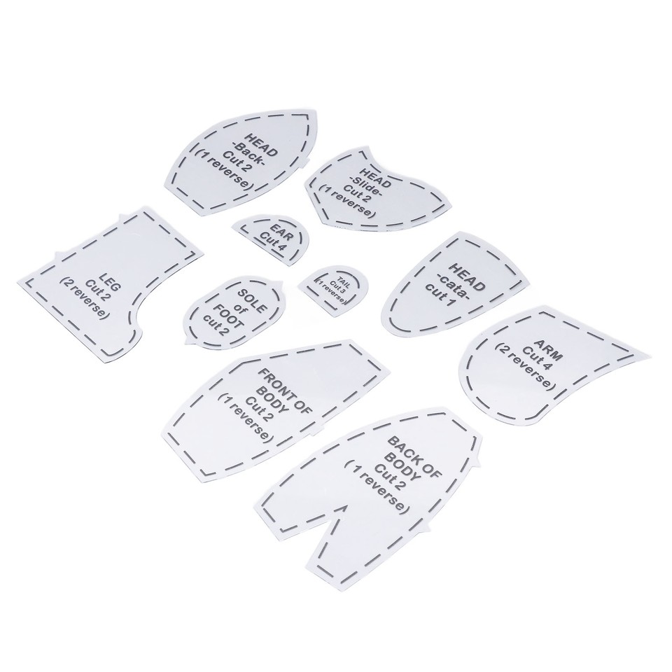 10 PCS Memory Bear Template Ruler Set Memory Bear Sewing Patterns ...