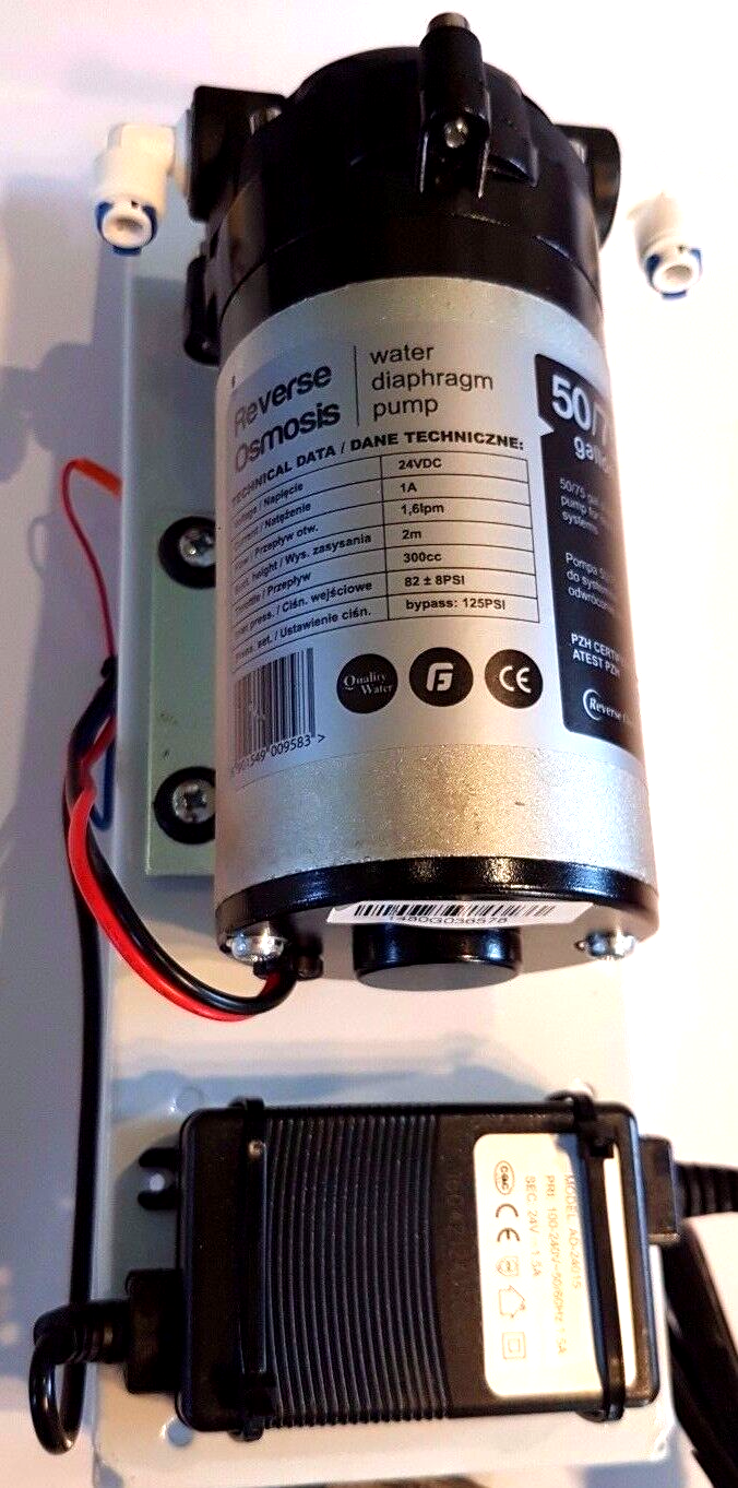 Booster Diaphragm Pump 50/75 Gallons with Transformer & Fittings for RO ...