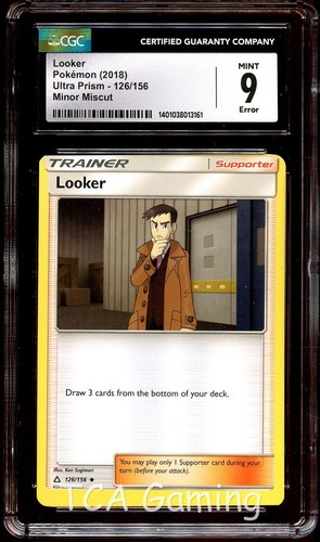 CGC 9 MINT Looker 126/156 ERROR MISCUT Ultra Prism Pokemon Card 161 | eBay