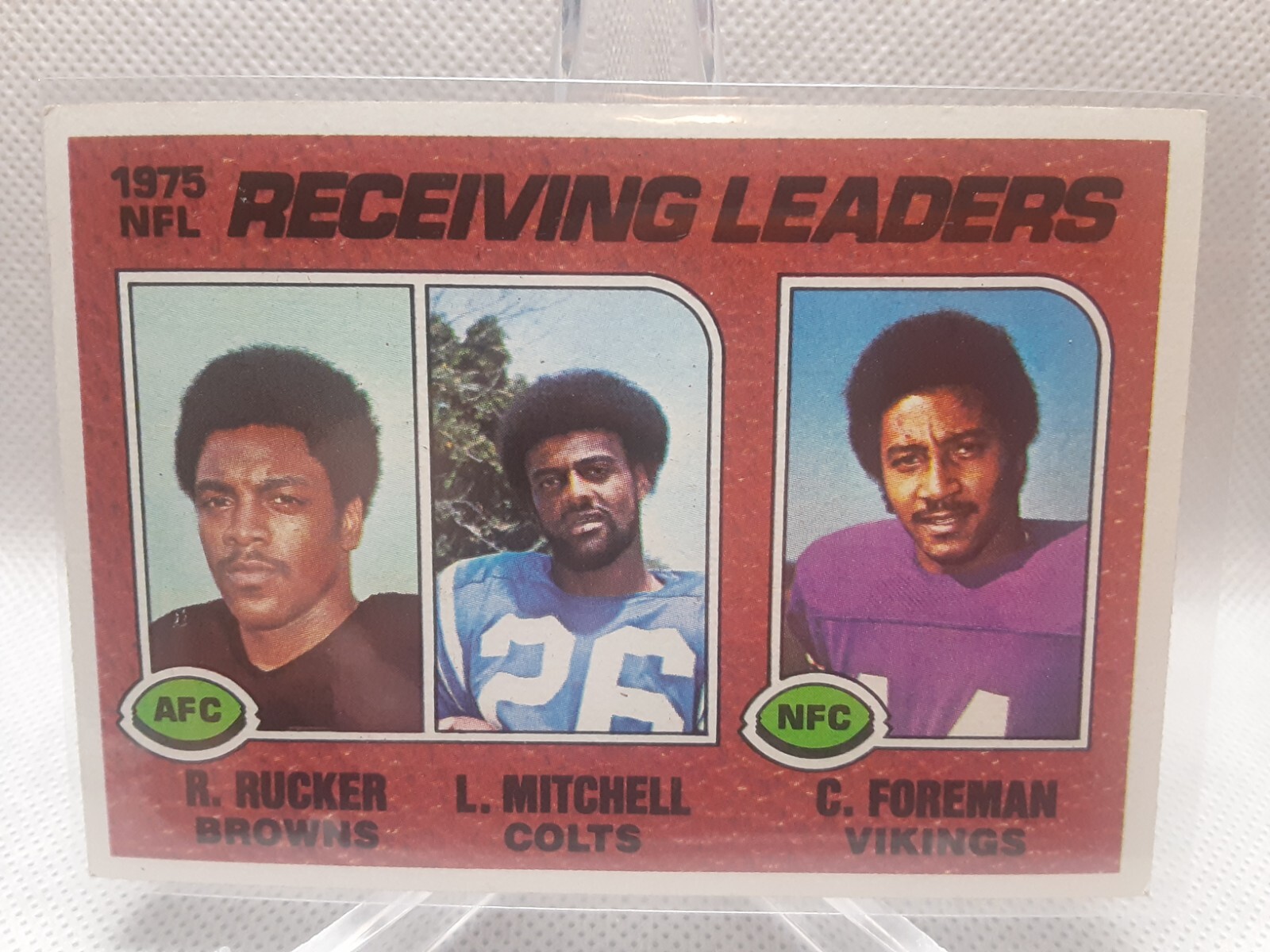 🏈1976 Topps 1975 NFL Receiving Leaders Rucker/Mitchell/Foreman #202 | eBay