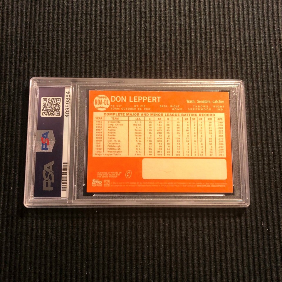 2013 TOPPS HERITAGE DON LEPPERT *REAL ONE AUTO AUTOGRAPH PSA 9 MINT ...