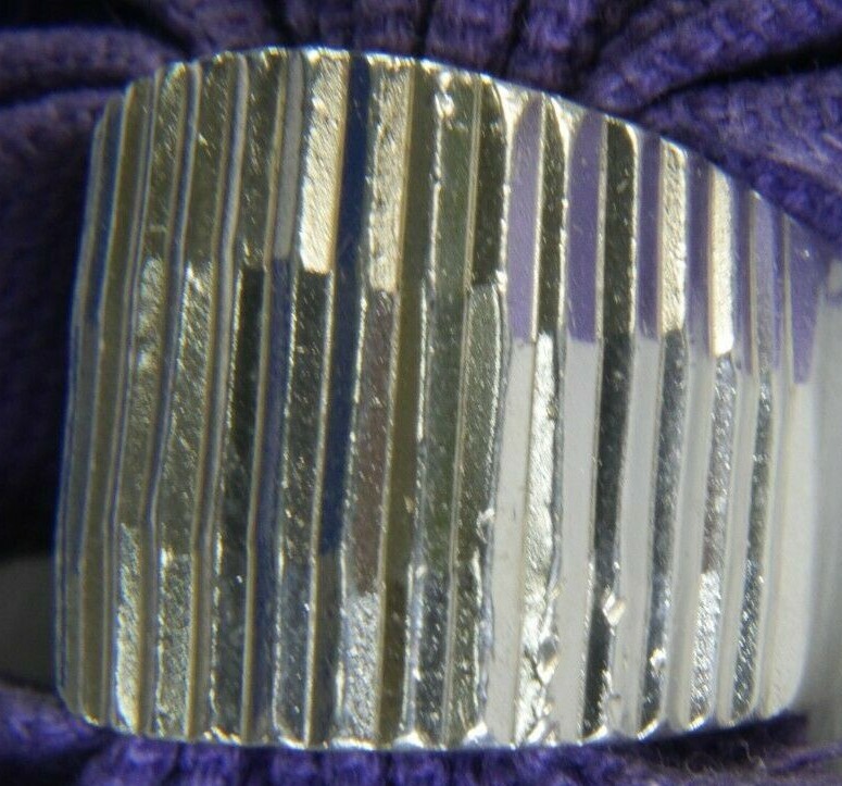 Ridged lines 3/4" vintage 0.925 Sterling Silver wide band Ring size 6.5 ...