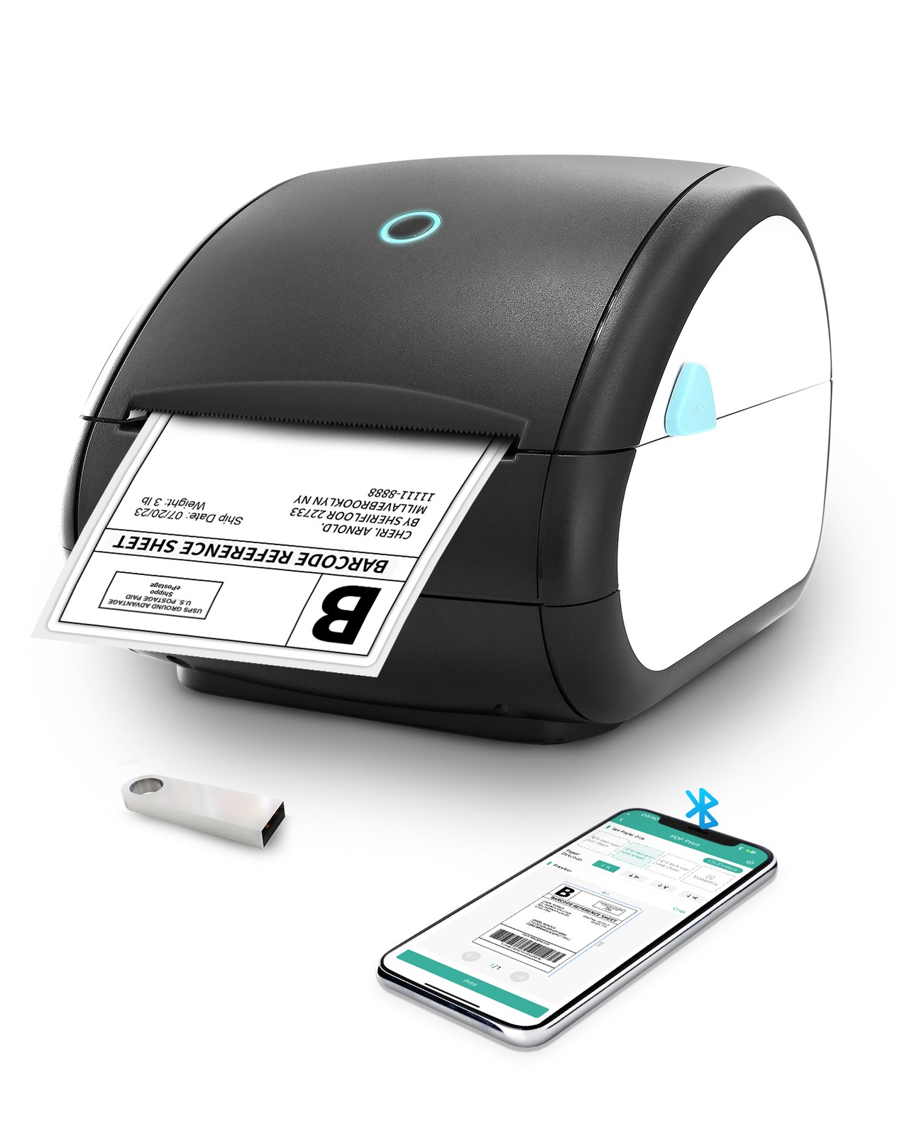 Wireless Bluetooth Thermal Shipping Label Printer 4x6 Label Printer For ...