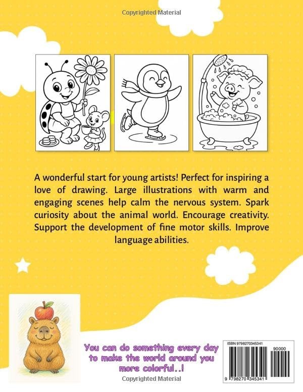 Fun Animals Coloring Book for Kids Ages 3-5: 50 Cool Pages to Discover ...