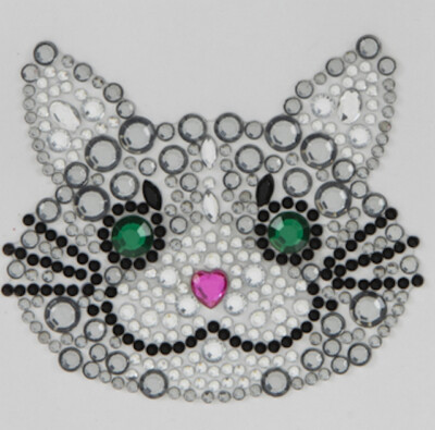 Kitty Cat Rhinestone Stickers Self Adhesive Embellishments DIY Crafts ...