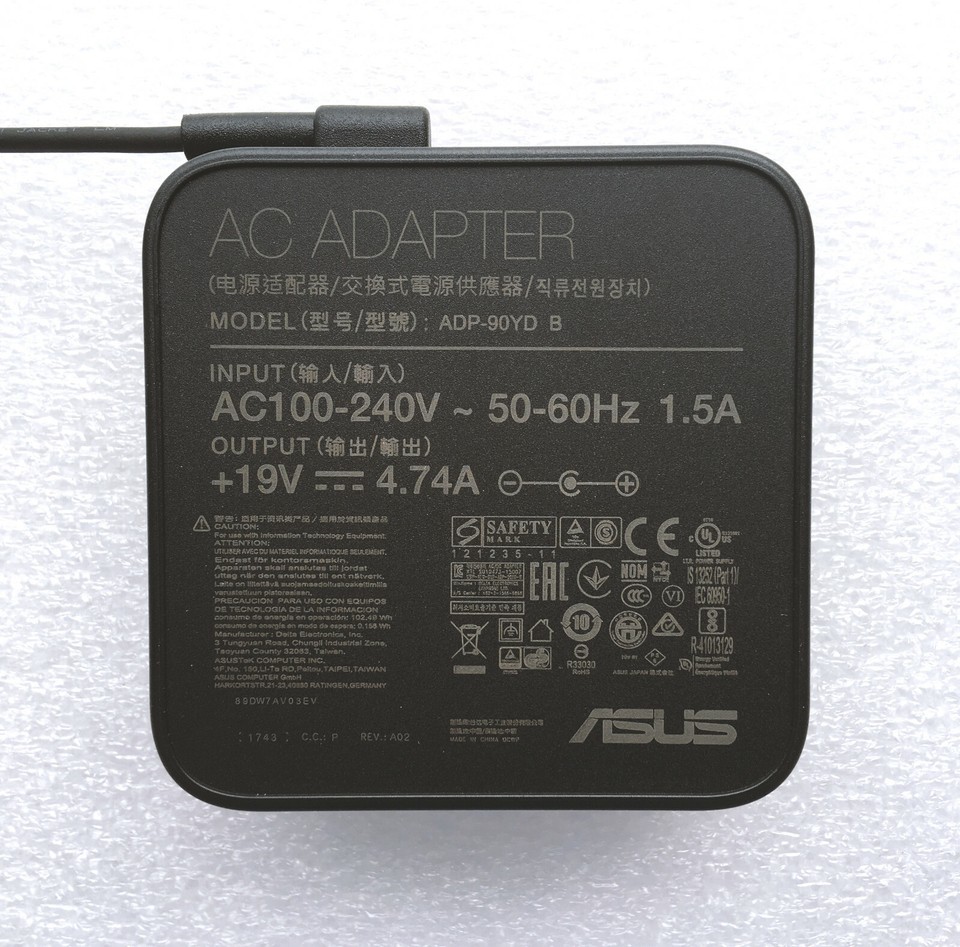 Original ASUS ADP-90YD B 19V 4.74A 90W AC Power Adapter 4,5 mm x 3 mm ...