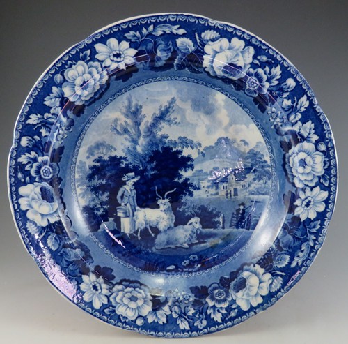 Antique Pottery Pearlware Blue Transfer Stevenson Soup Dish 1825 | eBay UK