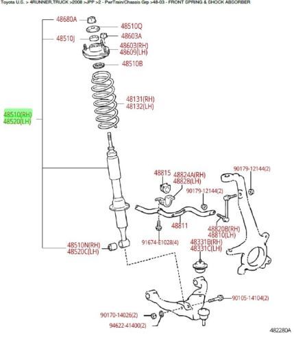 Toyota 4Runner Front and Rear Shocks w/ X-REAS Genuine OEM OE | eBay
