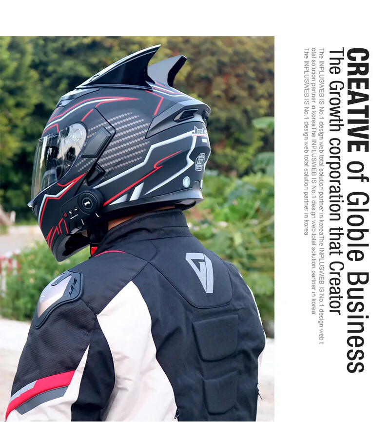 Motorcycle Double Lens Facelift Helmet Bluetooth Helmet Full Helmet ...