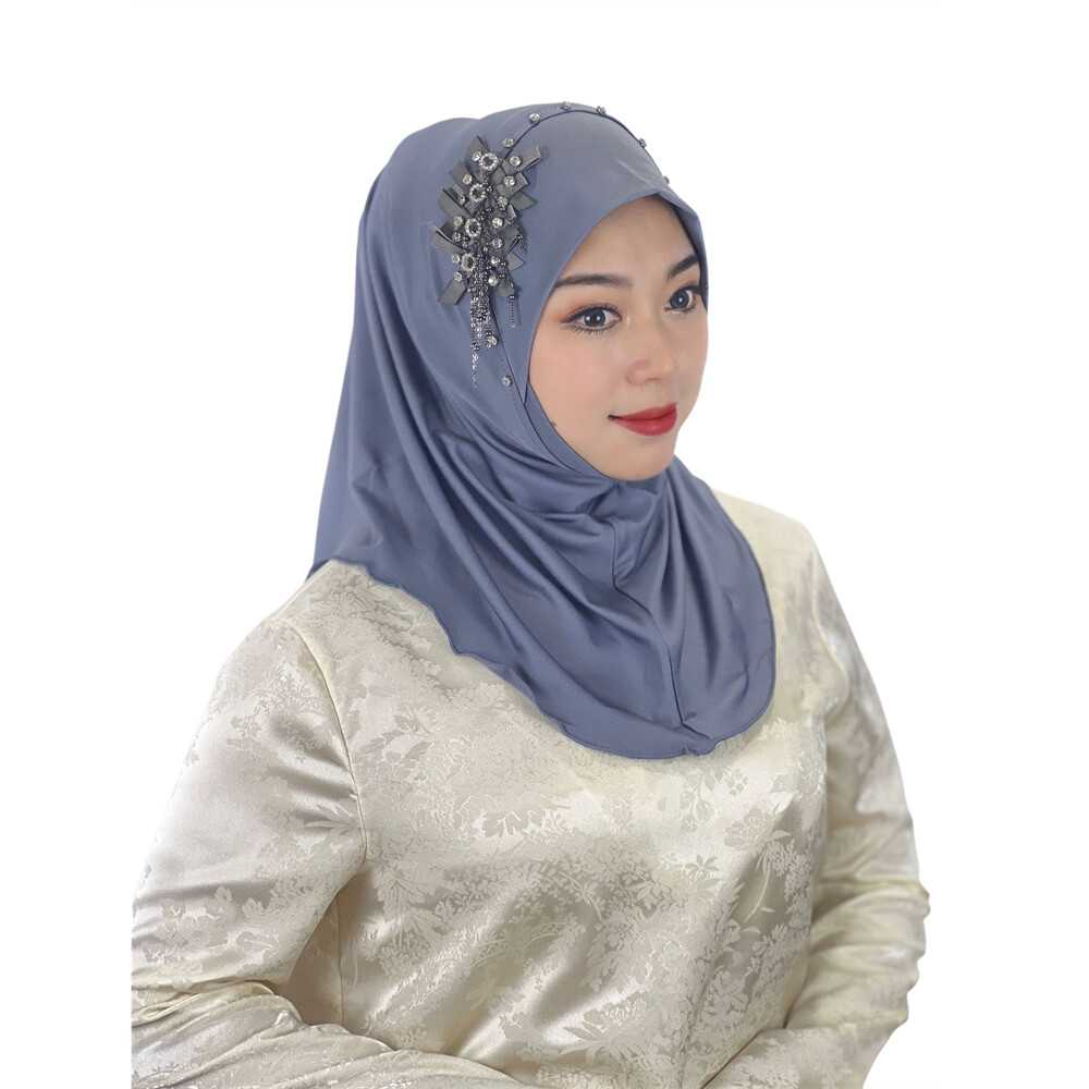 Muslim Women Rhinestones Hijab Turban Full Cover Islamic Headscarf ...