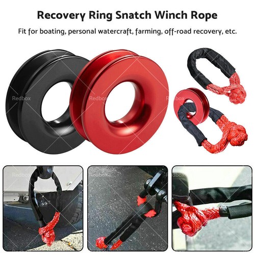 Recovery Ring Snatch Block Pulley 37479lbs & Soft Shackle Tow Winch ...