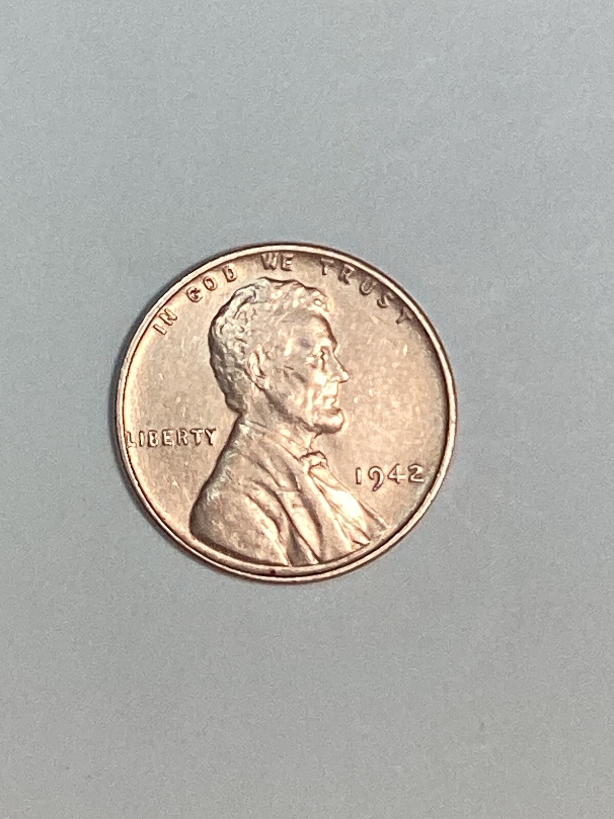 1942-P Lincoln Wheat Cent Circulated Extremely Fine Coin Rim Error "L ...