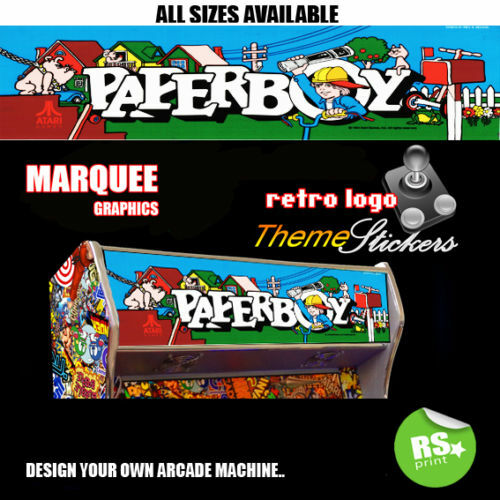 Paperboy graphic Arcade Artwork Marquee Stickers Graphic / All Sizes | eBay