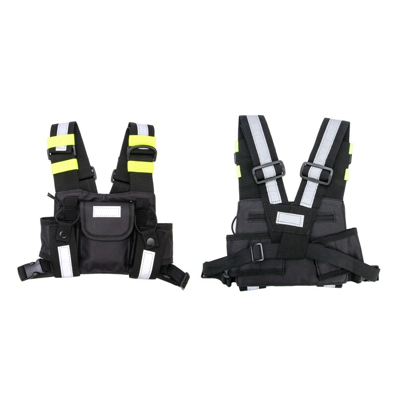 Radio Chest Harness with Reflective Strips Shoulder Holster Radio Vest ...