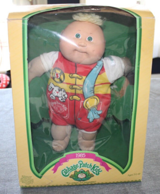 1985 Cabbage Patch Kid | Blonde Hair, Green Eyes | Fireman Outfit | Original Box | eBay