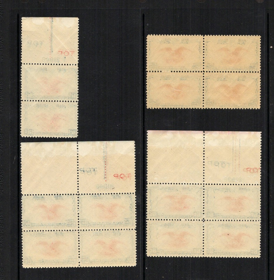 C23 U.S. Plate Block-Pair + 3 blocks 4 Mint, o.g., Never Hinged-free ...