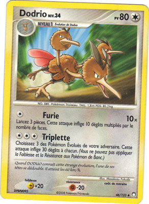 POKEMON n° 46/123 - DODRIO niveau 34 - PV80 (462) | eBay
