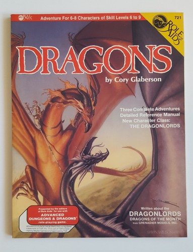 DRAGONS ROLE AIDS DUNGEONS & DRAGONS DRAGONLORDS GRENADIER MODELS ...