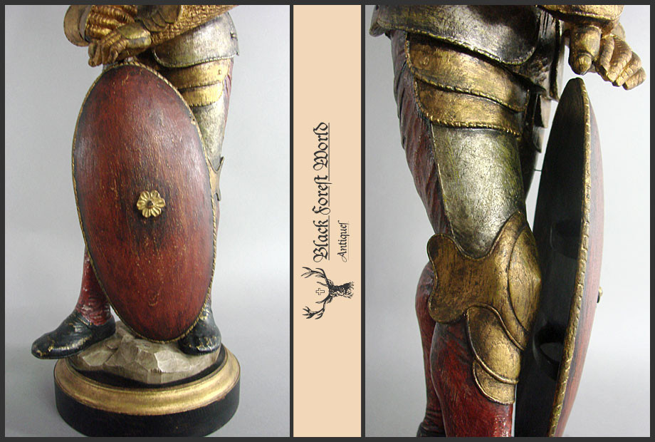 black forest carved Wooden Knight with Byrnie very fine detailed | eBay