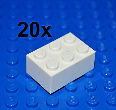 LEGO PARTS - 20X WHITE BRICKS 2X3 STUDS/3X2 KNOBS BULK BUILDING BLOCKS ...