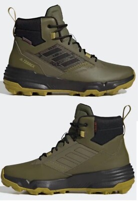 adidas ‘Terrex Unity LEA Mid CLD.R’ Leather Hiking Boots Focus Olive ...