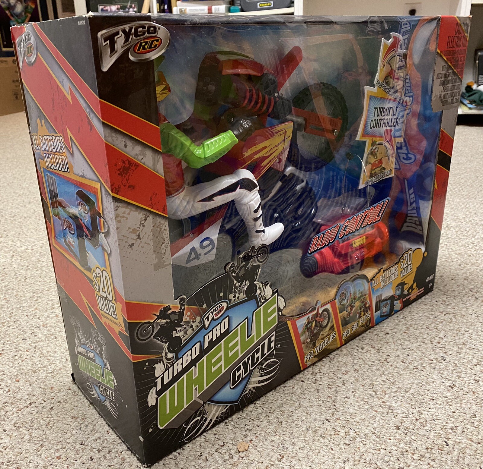 Tyco RC Turbo Pro Wheelie Cycle Radio Controlled Toy Motorcycle Brand ...