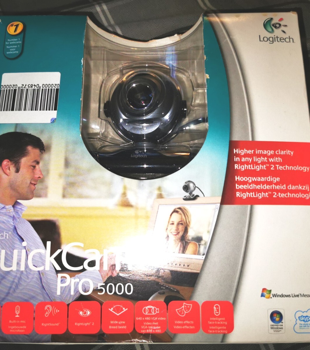 Logitech Quickcam Pro 5000 Webcam Built in Mic Zoom Skype Teams Calls ...