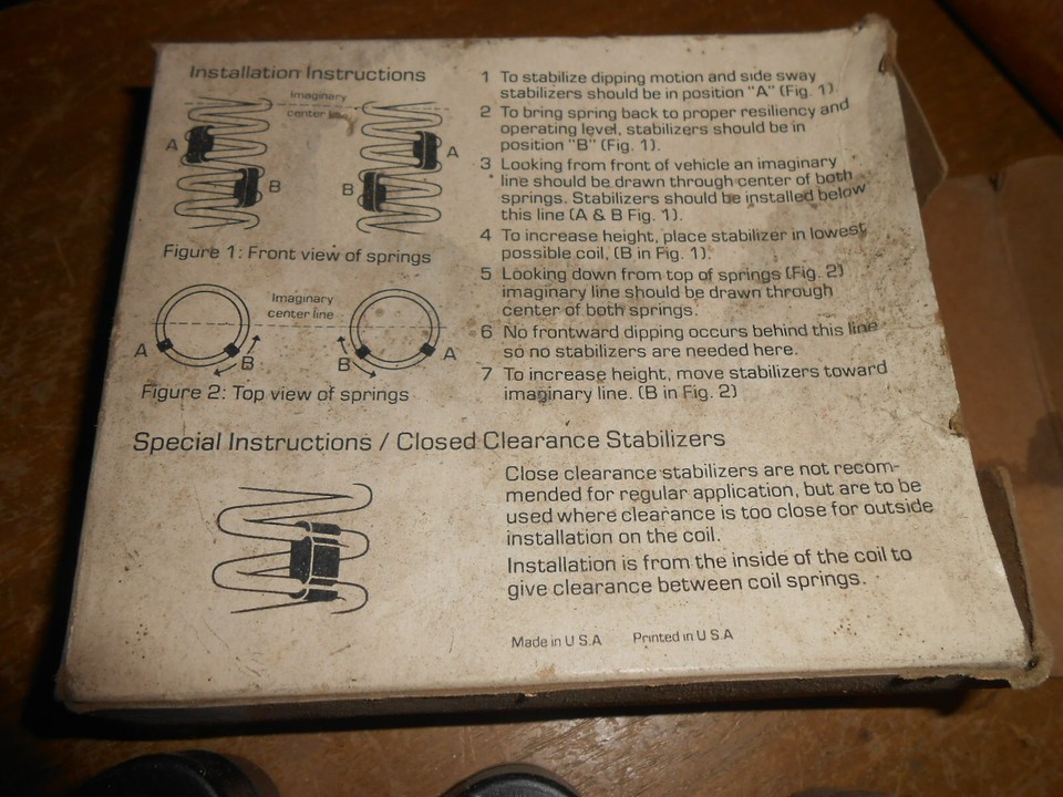 Vintage NOS 1960s JAMCO Coil Spring Stabilizers1 3/4 MS850 | eBay