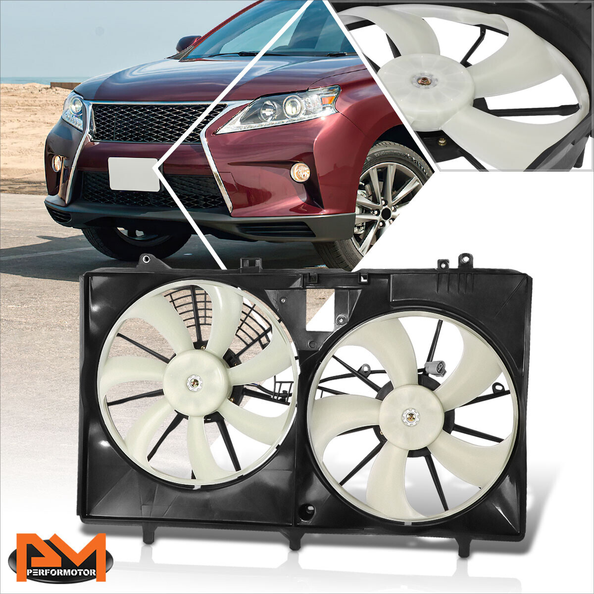 For 10-16 Lexus Rx350/Toyota Sienna 3.5L OE Style Radiator Cooling Fan ...