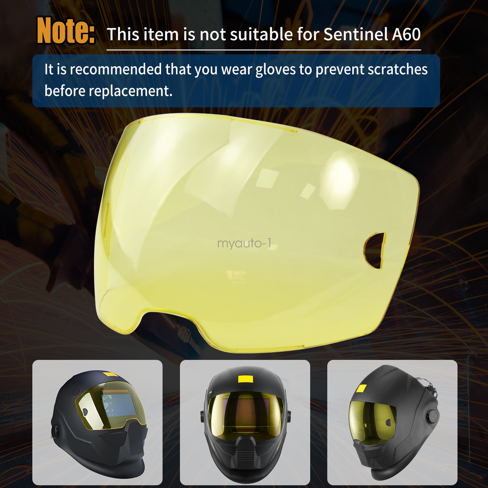 10 PACK 0700000803 Amber Front Cover Lens For ESAB Sentinel A50 Welding ...