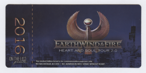 Earth Wind & Fire Heart and Soul Tour 2.0 . Commemorative Ticket ...