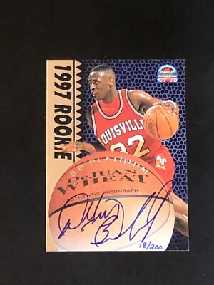1997-98 Score Board Platinum Autographed Basketball Rookie DeJuan Wheat ...