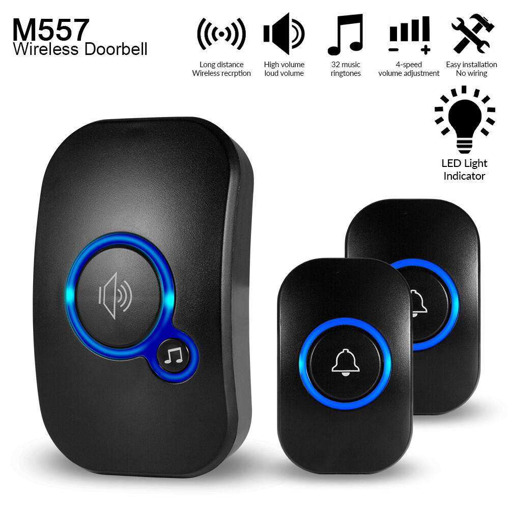 Wireless Doorbell With Light WC180 SS Wireless Doorbell For Deaf With