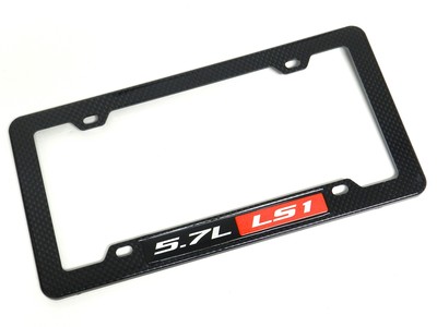 GM CHEVY 5.7L LS1 LS-1 ENGINE LICENSE PLATE TAG FRAME - CARBON FIBER ...