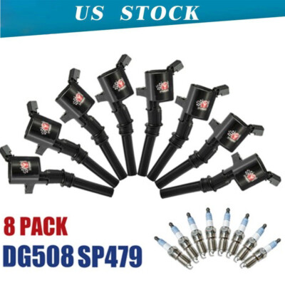 8X Ignition Coil & Spark Plug For Ford Crown Victoria Mercury Grand ...