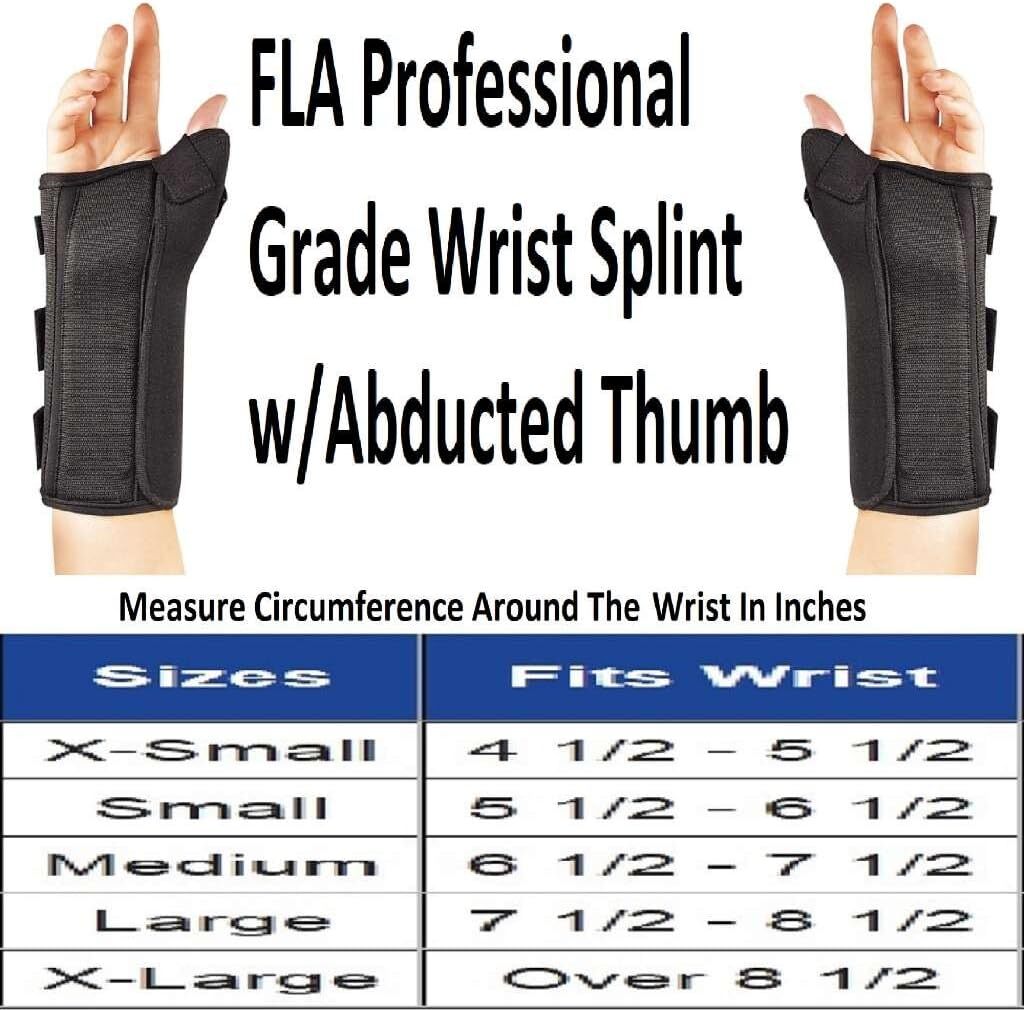 FLA Right Hand Small Wrist Splint w/Abducted Thumb Professional Grade ...