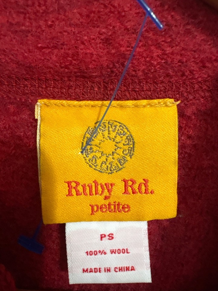 Ruby Rd. Petite Small Red Wool Vest With Toggle Buttons | eBay