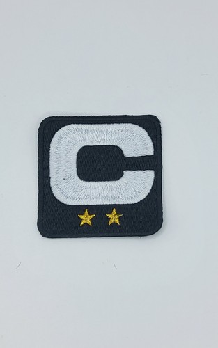 BLACK Football Team Captain's C Stars for Jersey Patch Iron-on / Sew on ...