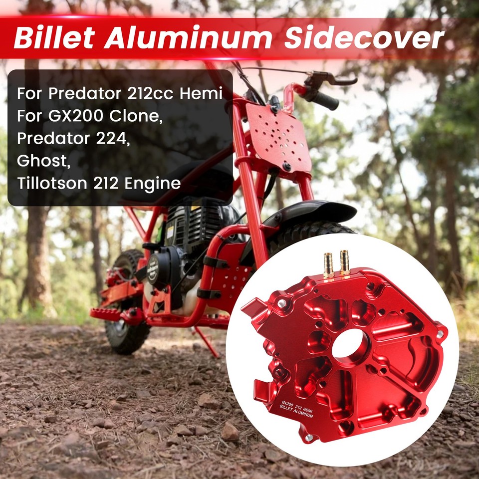 Red Dual Bearing Sidecover For GX200/Clone For Predator Hemi, Ghost ...