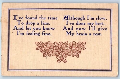 Bad Poem Postcard I've Found The Time To Drop A Line Clear Lake ...
