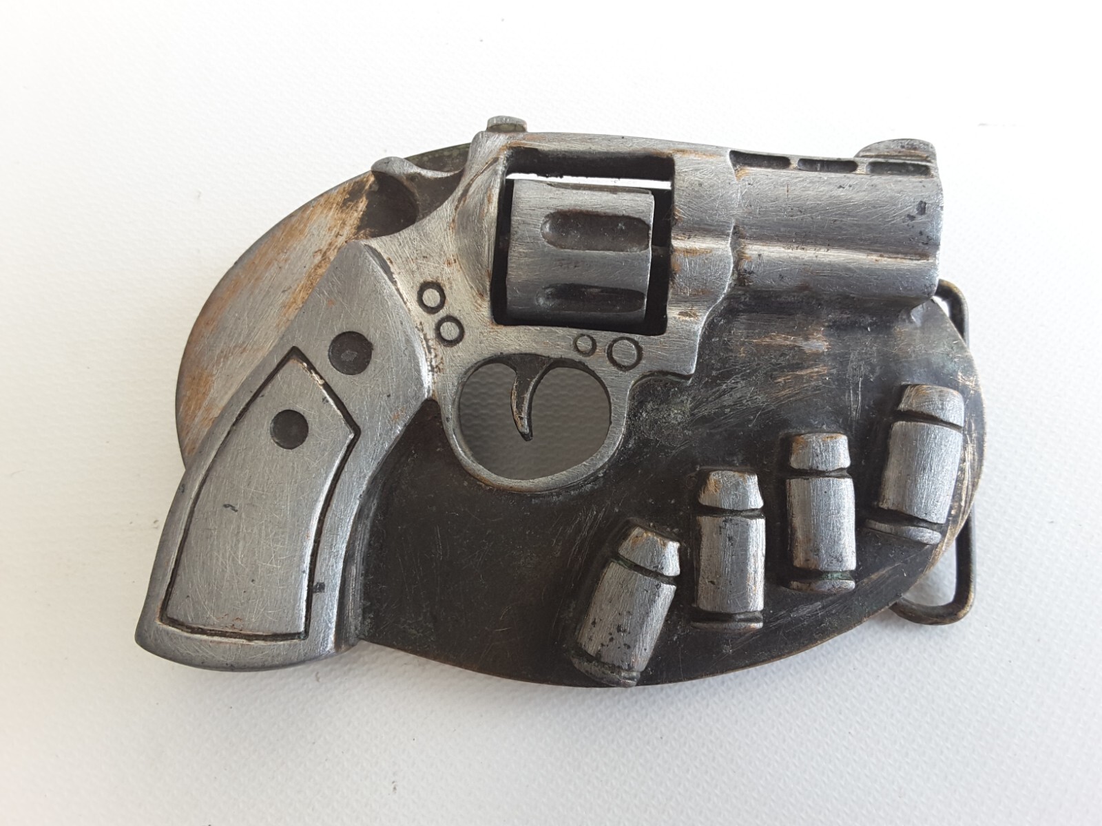 VINTAGE CUSTOM BELT BUCKLE REVOLVER .38 S&W? SPECIAL - Gem