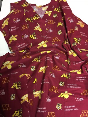 University Of Minnesota Printed Adult V-Neck Nurse Scrubs Top.Size ...