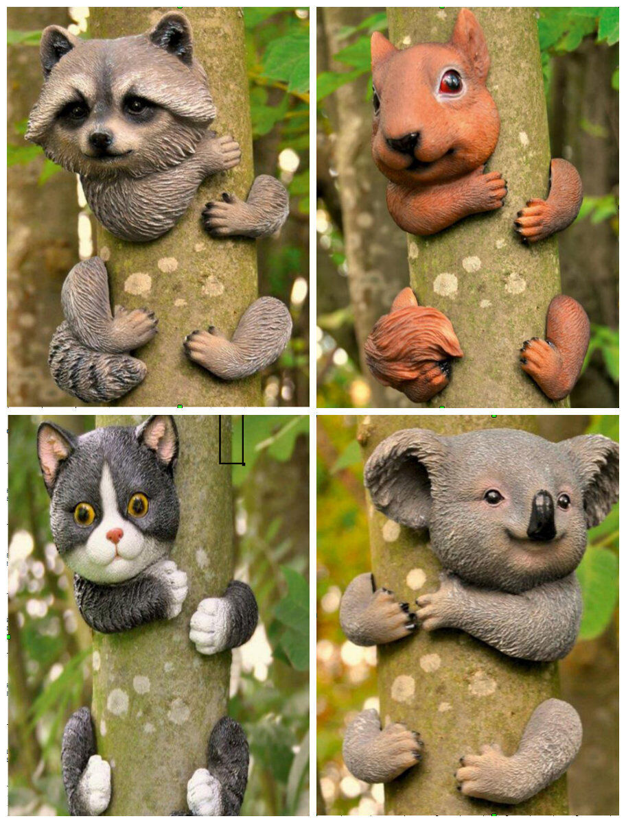 Garden Tree Peeker Ornaments Animal Branch Huggers Outdoor Decor ...