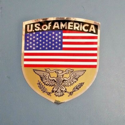 USA Car Country Flag Shield Novelty Sticker NEW | eBay