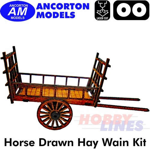 HAY WAIN Horse Drawn Farm Cart laser cut kit OO gauge 1:76 Ancorton ...