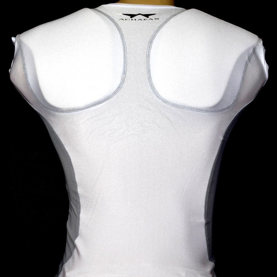 PADDED SHIRT Chest Shoulder Collarbone Protection Flag Football Rugby ...