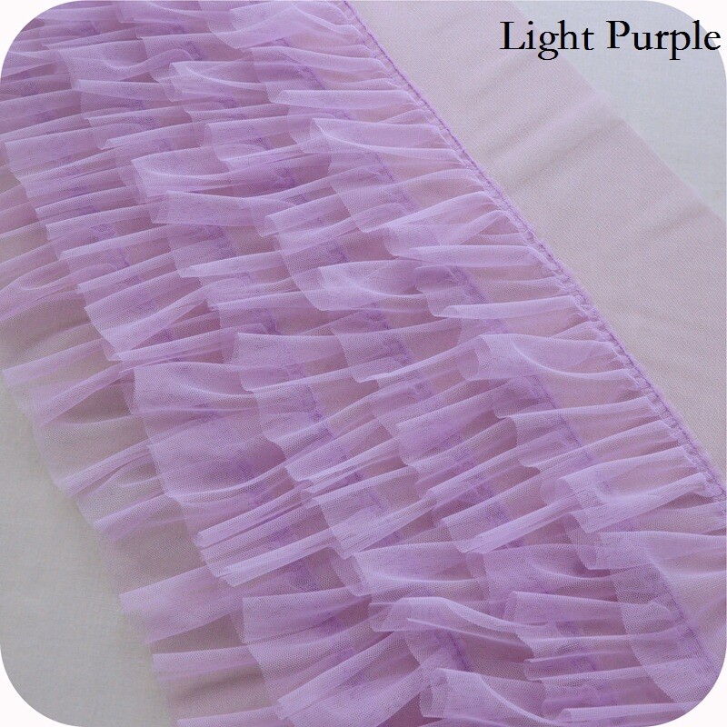 1M Mesh Frill Fabric Edging Layered Lace Trim Ruffle for Skirt Dress ...