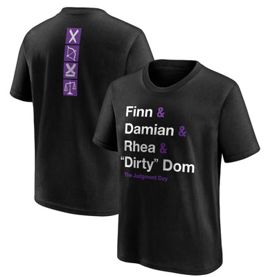 The Judgement Day T-Shirt Kid's WWE Black Names List Top - New | eBay ...