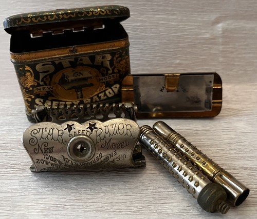 Vintage STAR Razor in orginal Tin with Razor and Blades | eBay